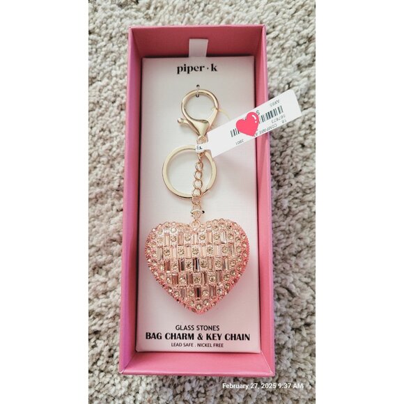 Piper-K | Accessories | Piperk Rose Gold Purse Heart Charm Keychain ...